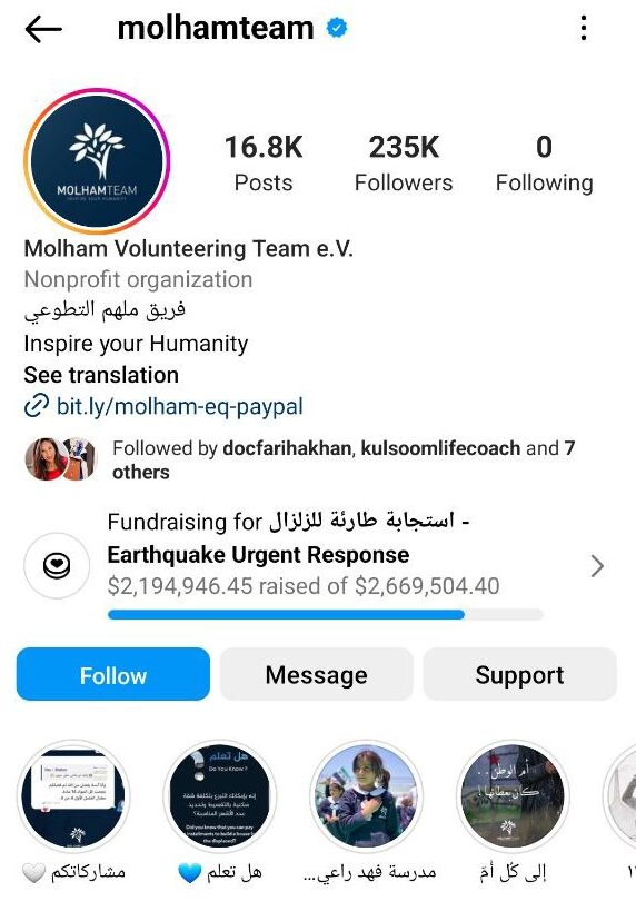 Over 2 Million Raised by Molham Team after Earthquake Shows How Quickly ...